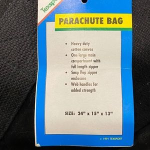 TexSport | Bags | Texsport Black Parachute Bag 24x5x13 Vintage 1991 New ...